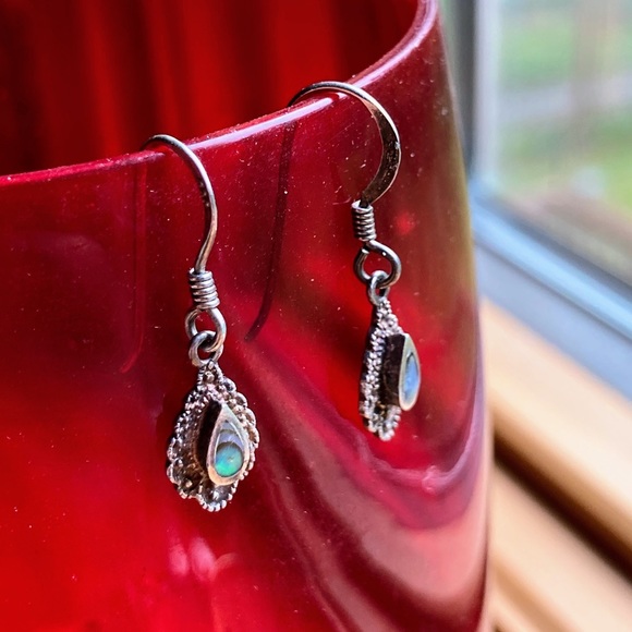 Vintage Jewelry Vintage Sterling Silver Abalone Shell Teardrop